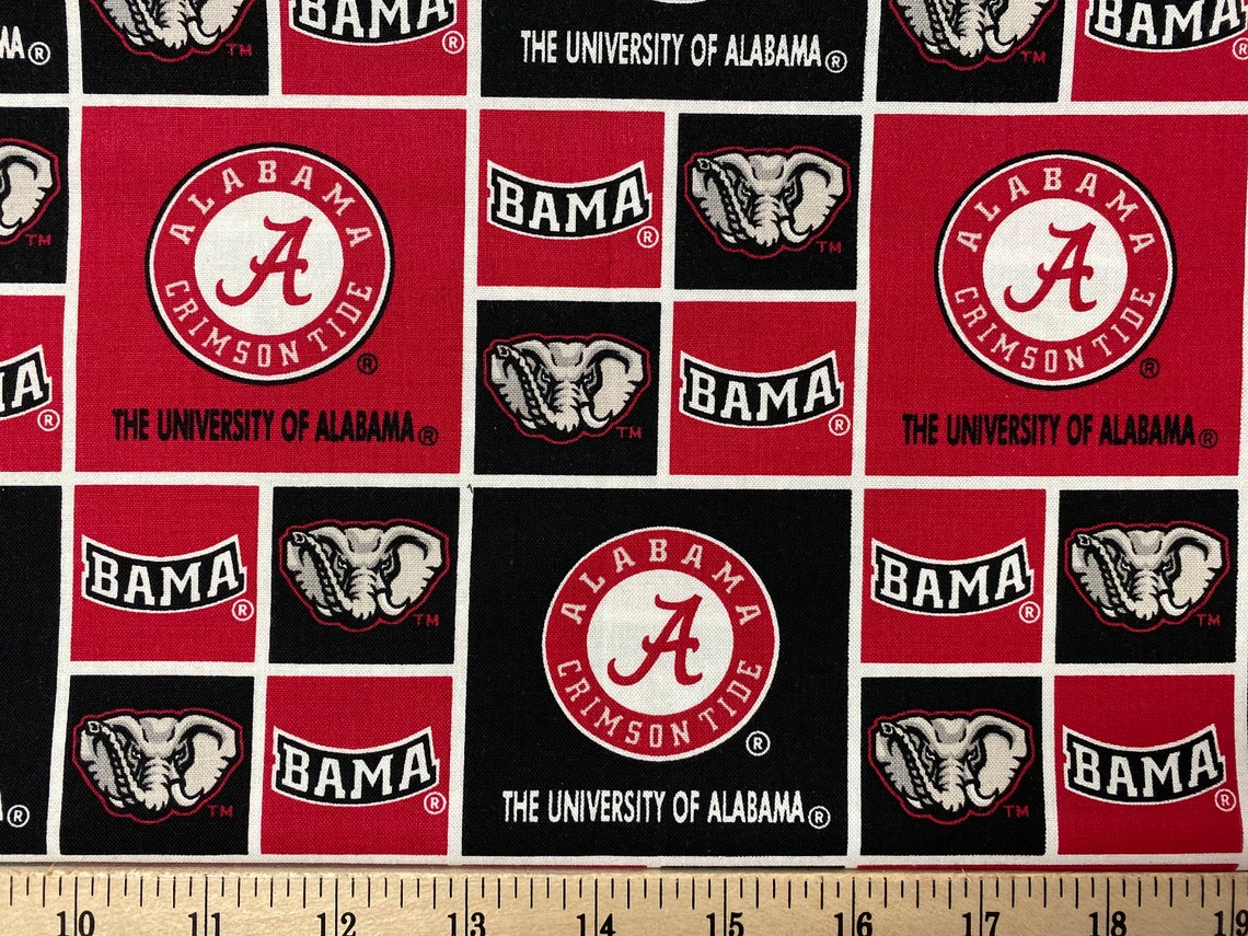 NCAA University of Alabama Crimson Tide, 5 Designs, 100% Cotton Fabric ...