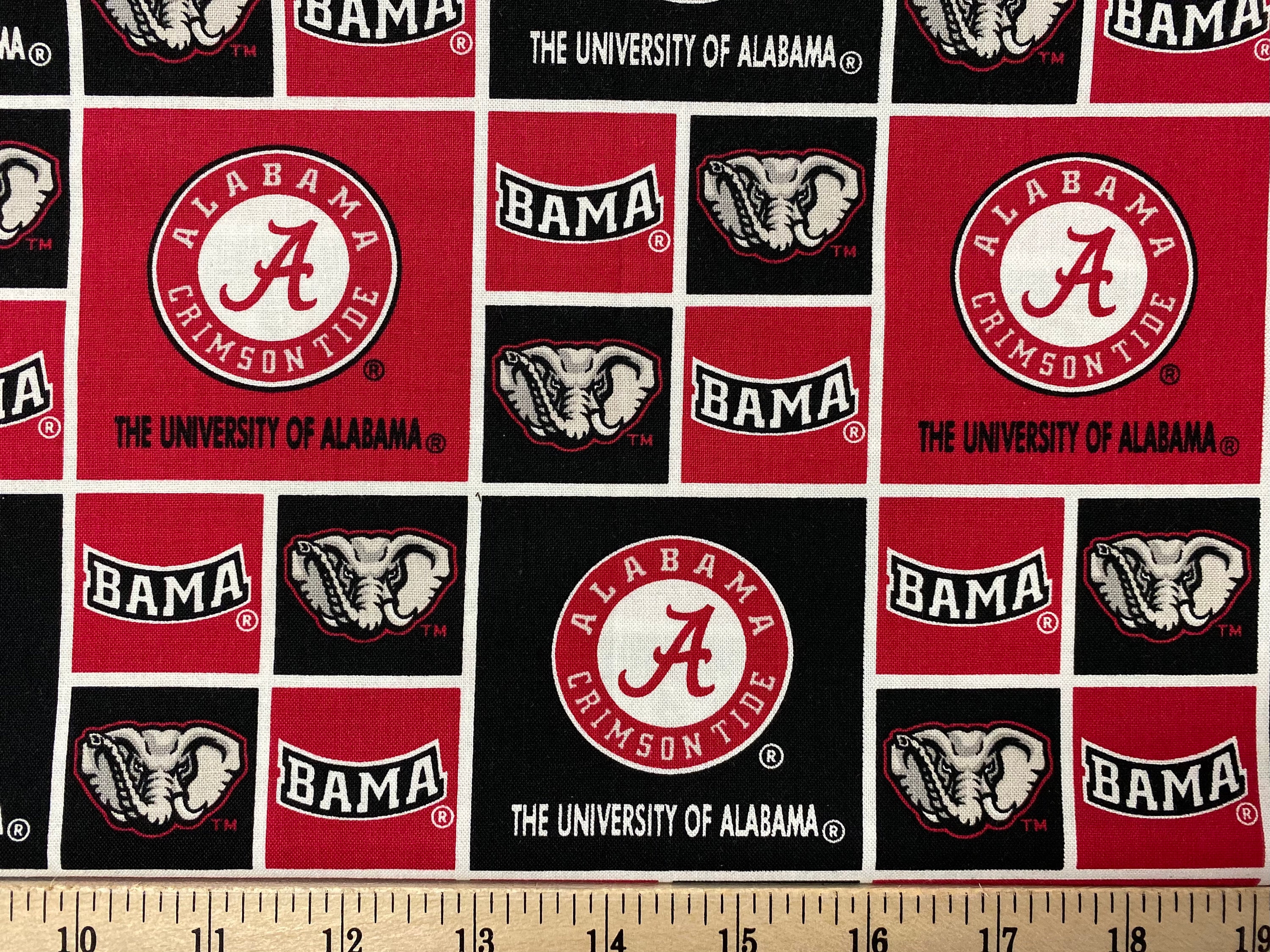 NCAA University of Alabama Crimson Tide, 5 Designs, 100% Cotton Fabric ...