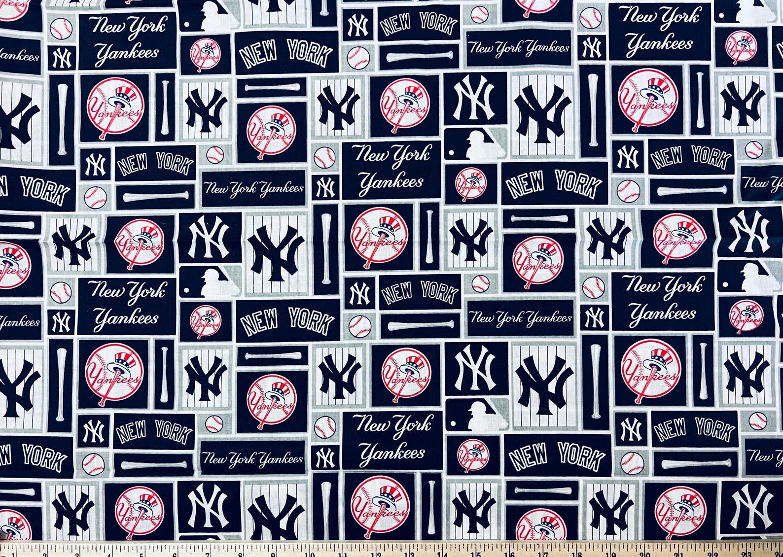 New York NY Yankees MLB Baseball, Block/patch (58”width) or Large Dot ...