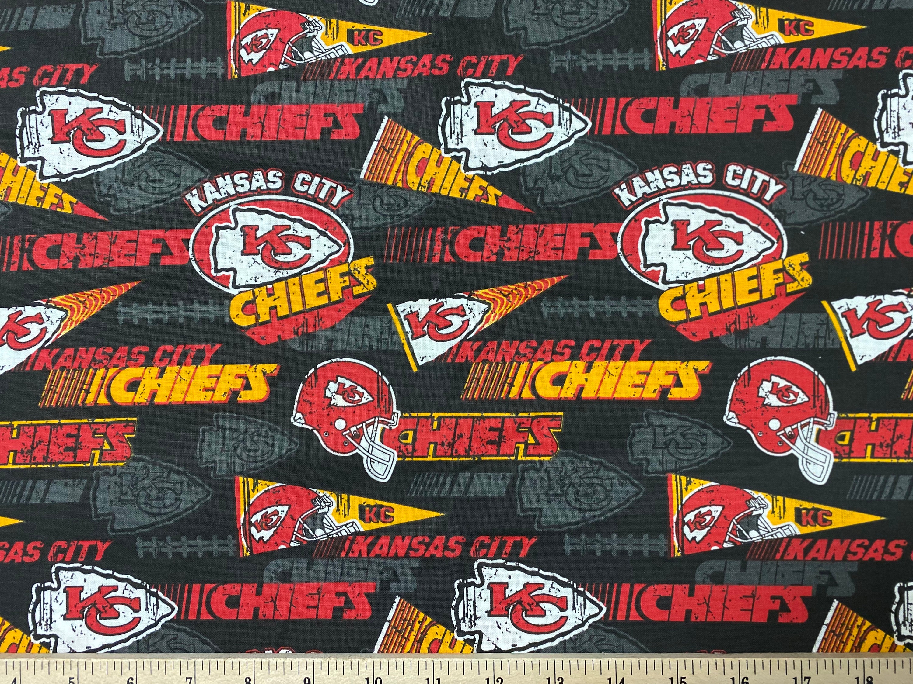 NFL Football Retro Fabric KC Kansas City Chiefs or New | Etsy