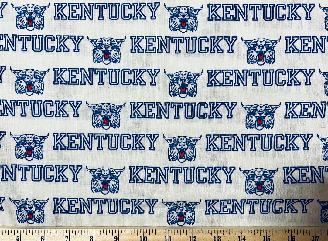 RARE Vintage University of Kentucky Wildcats, 100% Cotton Fabric, Hard ...