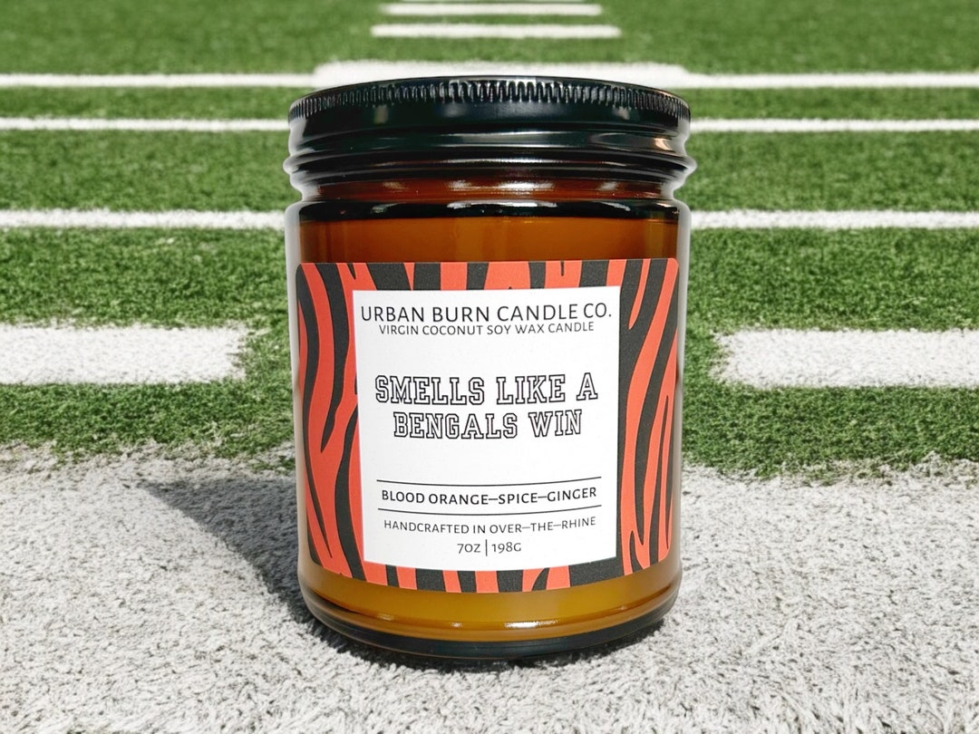 BENGALS CANDLE | Blood Orange Spice Ginger | Coconut Soy Wax Candle ...