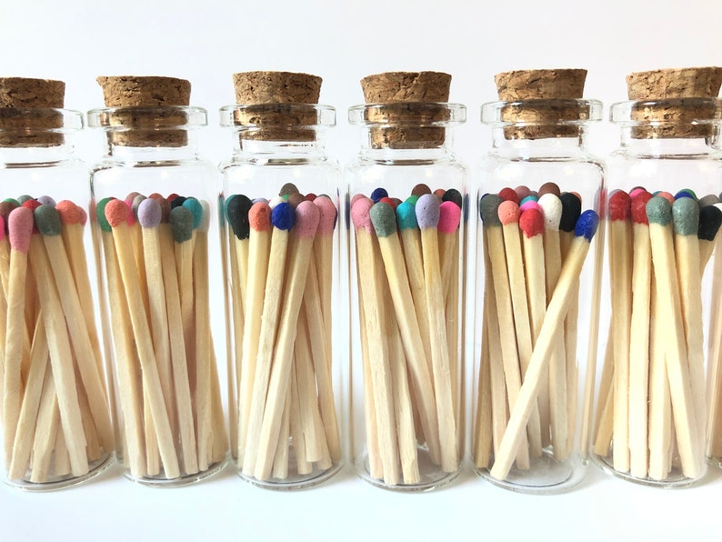RAINBOW MATCH JARS Matchstick Jar Strike on Bottle Glass - Etsy