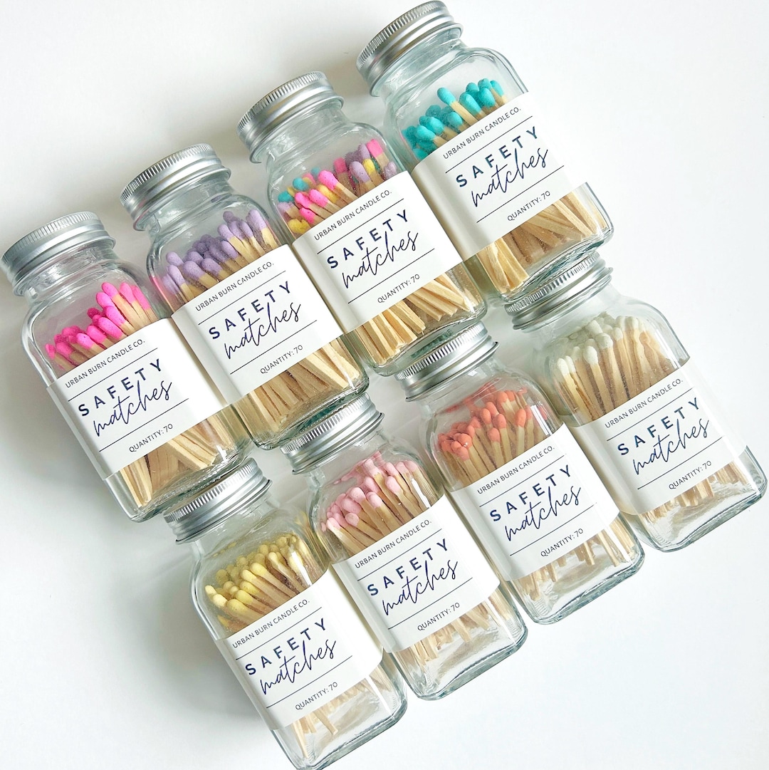 LARGE MATCH JARS | Matchstick Jar | Strike on Bottle | Glass Vial ...