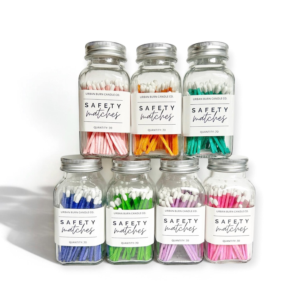 LARGE MATCH JARS | Matchstick Jar | Strike on Bottle | Glass Vial ...