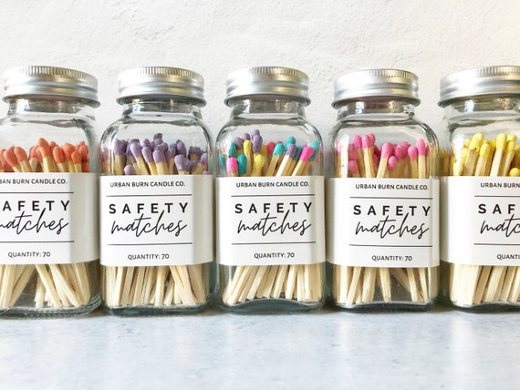 LARGE MATCH JARS Matchstick Jar Strike on Bottle Glass - Etsy