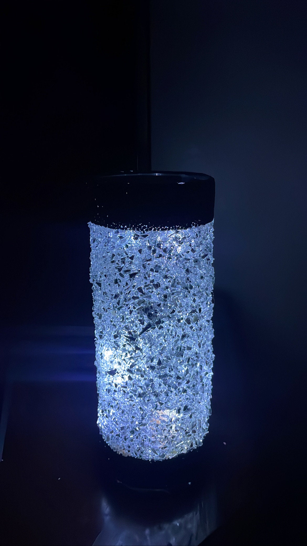 Black and White Crushed Diamond Bling Decor Vase Night Light - Etsy