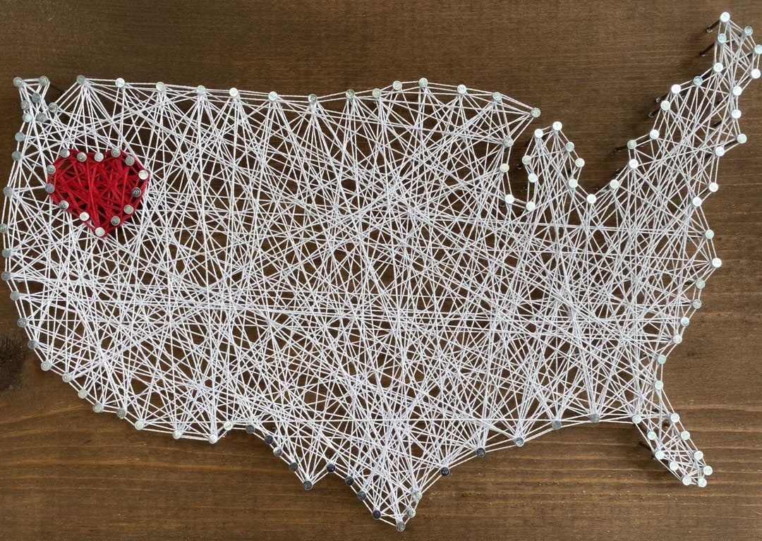 USA Outline Nail String Art Kit - Etsy