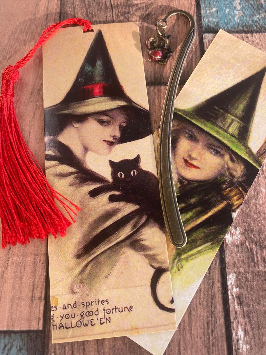 Vintage Witch Wizard Wiccan Bookmarks - Etsy