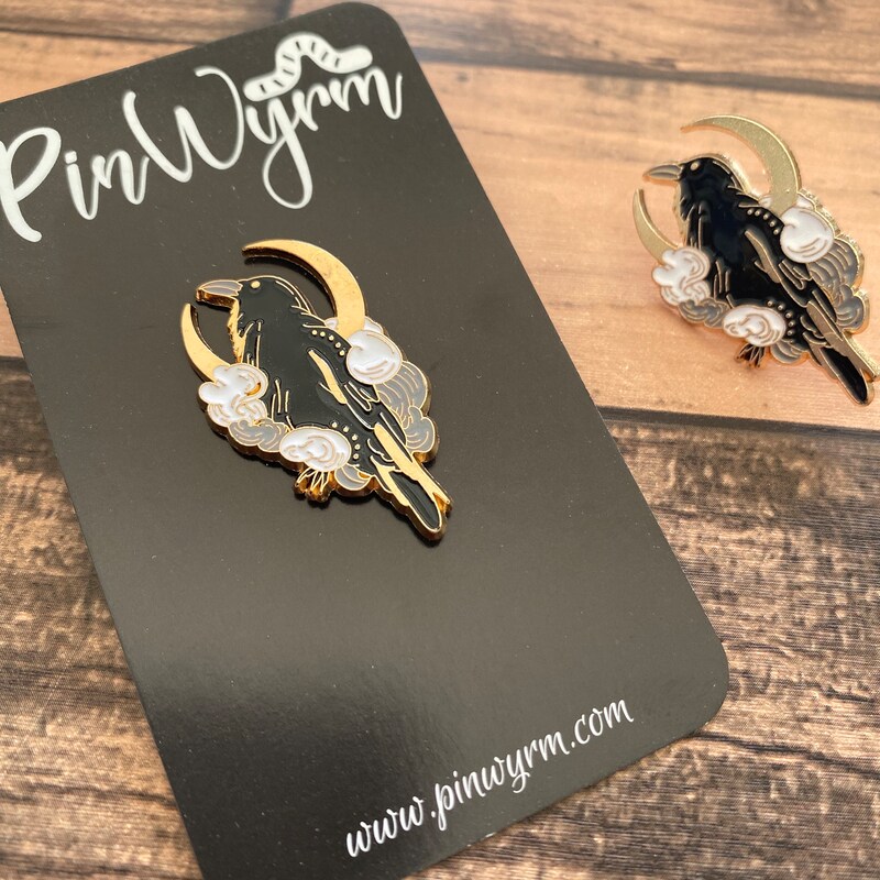 Raven Enamel Pin - Etsy