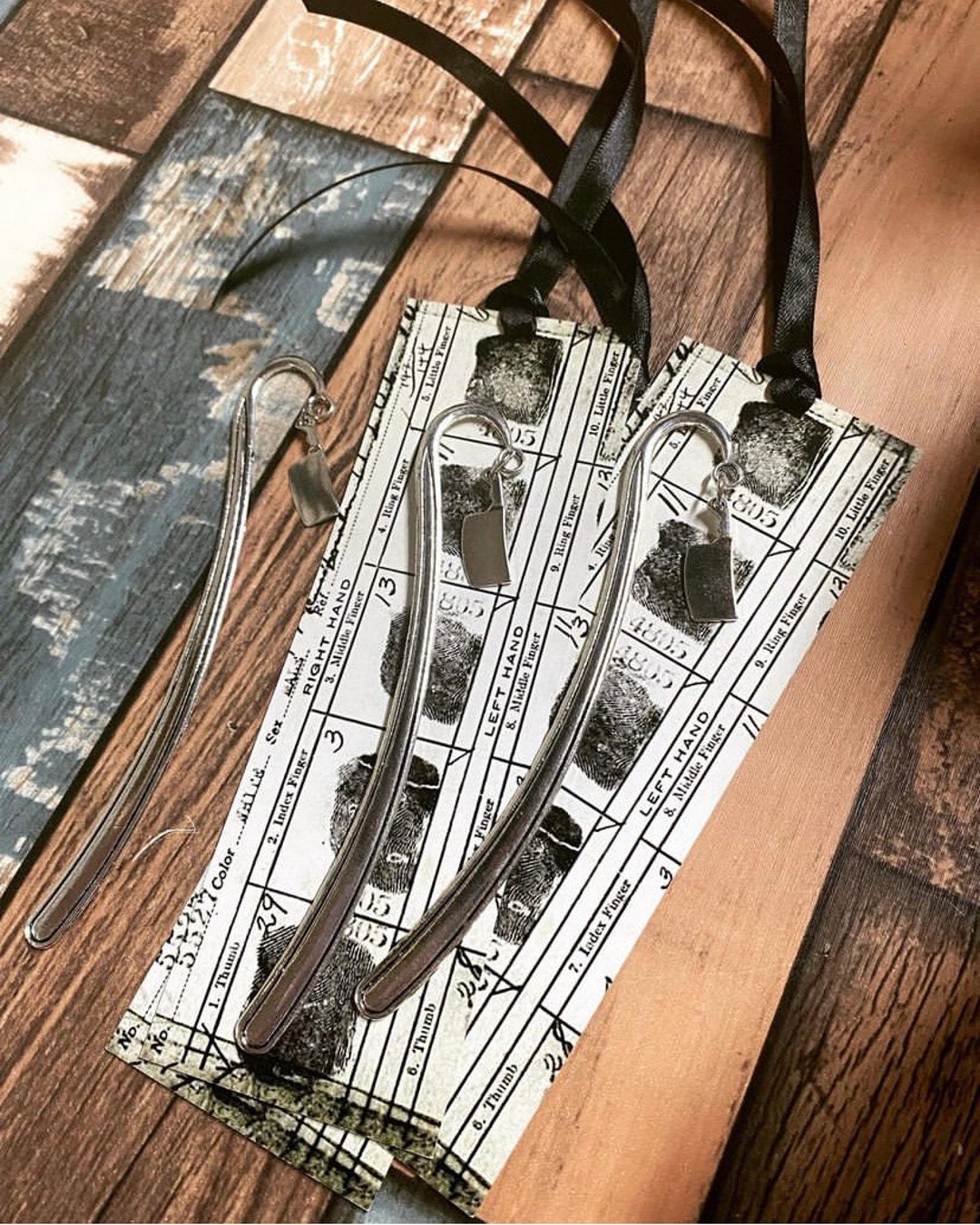 Finger Print Card and Cleaver Bookmarks - Etsy