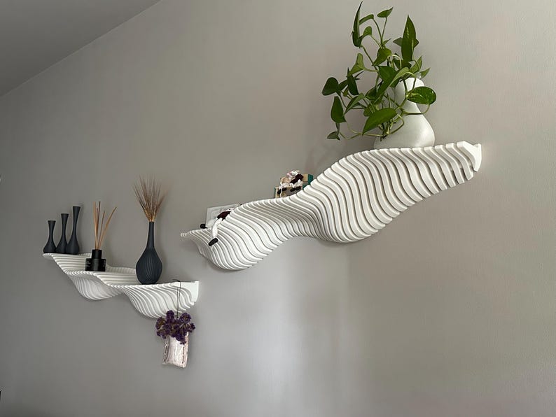 Dyno wave Shelf – Symmetric Curved Shelves With Concealed Screws - Etsy