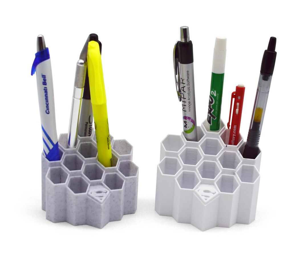 Crystal Superman-inspired Pen Holder | Desk Organizer for 13 Pens ...