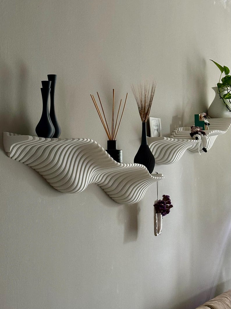 Dyno wave Shelf – Symmetric Curved Shelves With Concealed Screws - Etsy