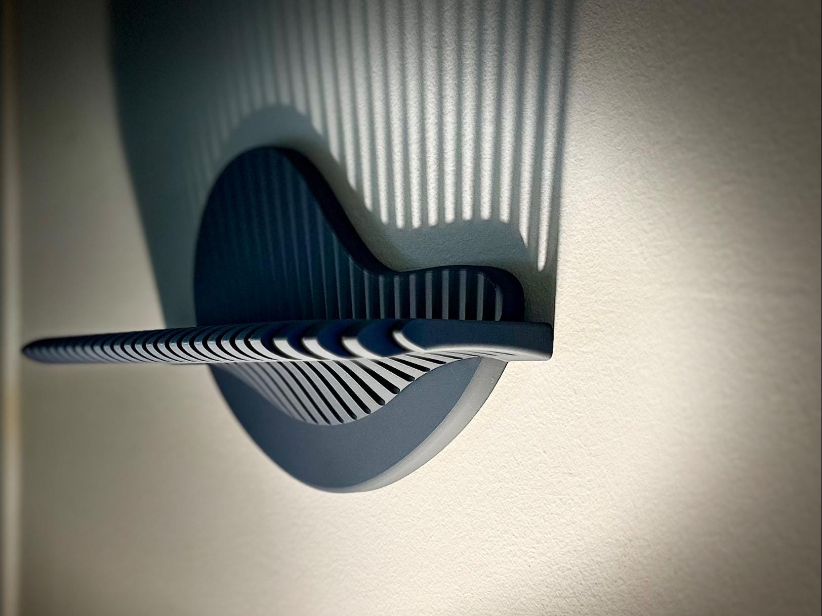 Secret smile shelf – Modern Wave‑inspired Wall Shelf With Ribbed ...