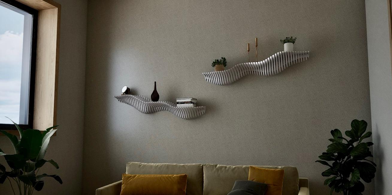 Dyno wave Shelf – Symmetric Curved Shelves With Concealed Screws - Etsy