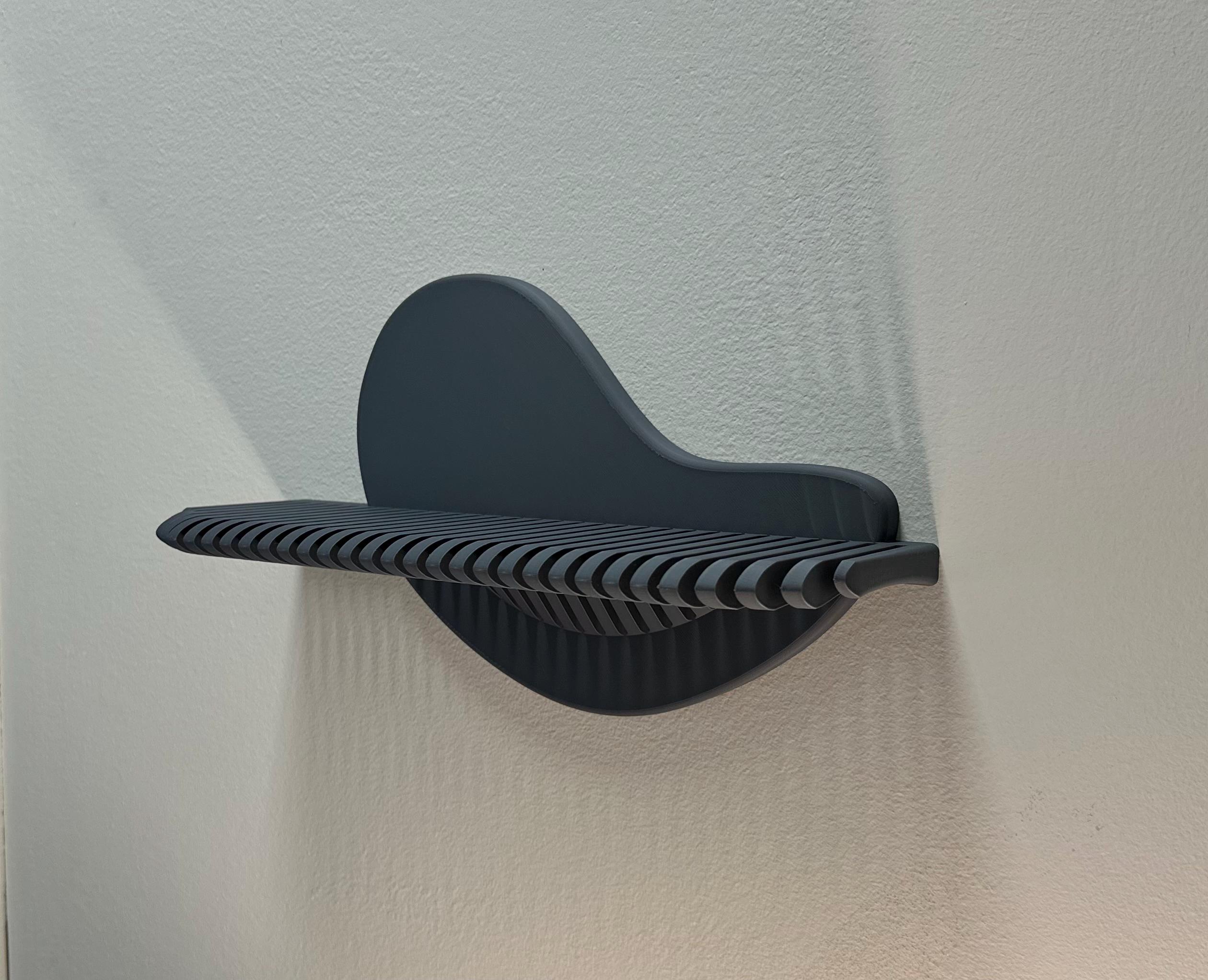 Secret smile shelf – Modern Wave‑inspired Wall Shelf With Ribbed ...
