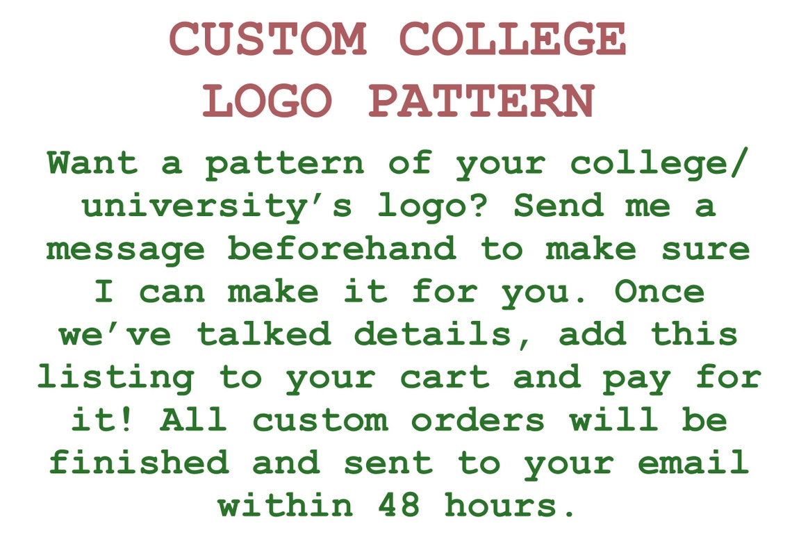 Custom College/University Logo Cross Stitch Pattern | Etsy