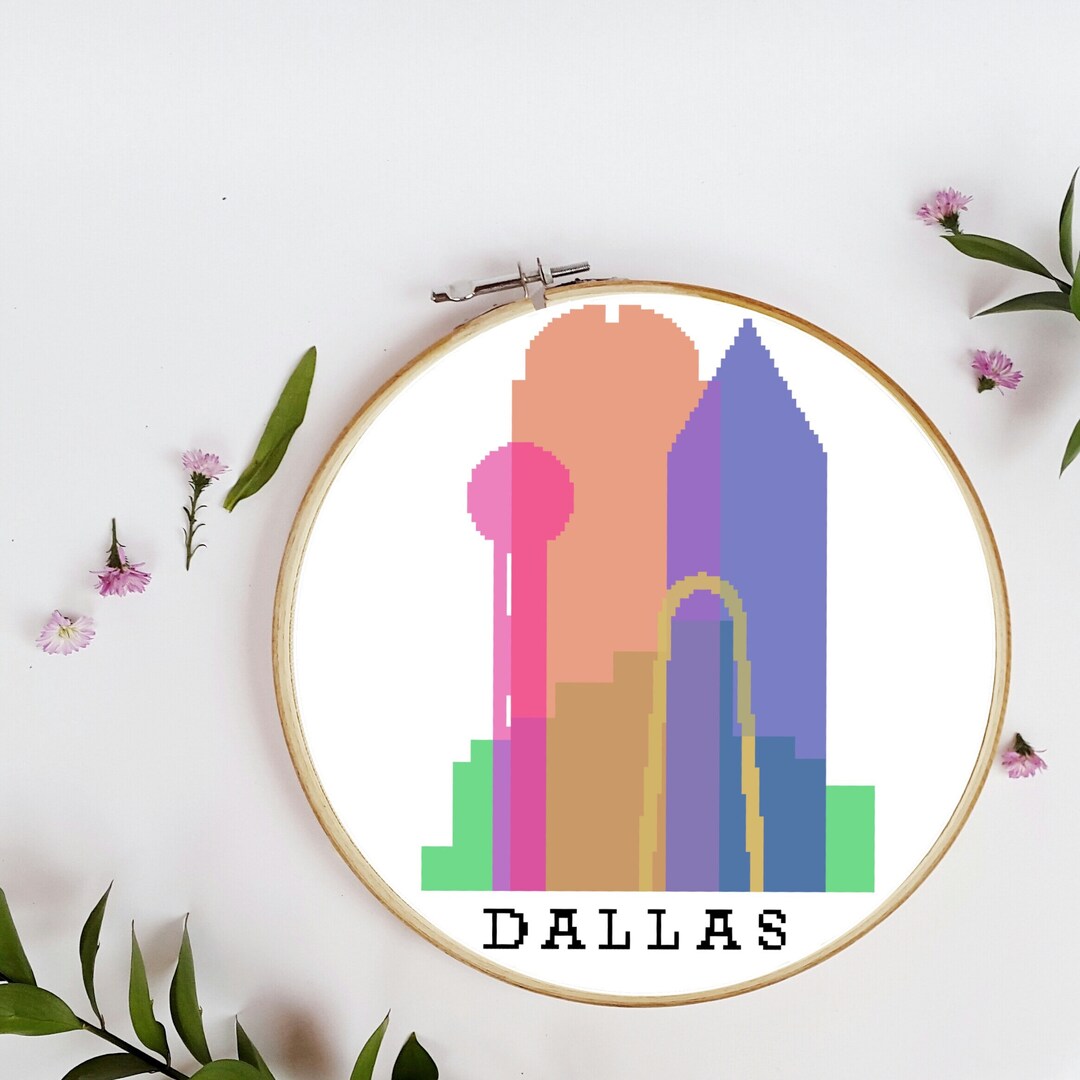 Dallas Skyline Cross Stitch Pattern - Etsy