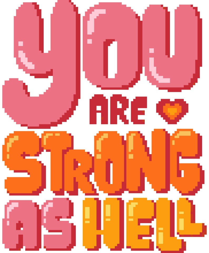 You Are Strong as Hell Cross-stitch Pattern - Etsy