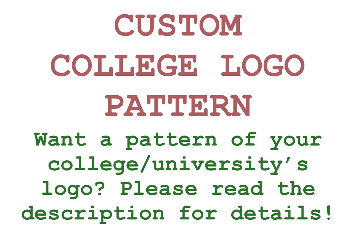Custom College/university Logo Cross Stitch Pattern - Etsy