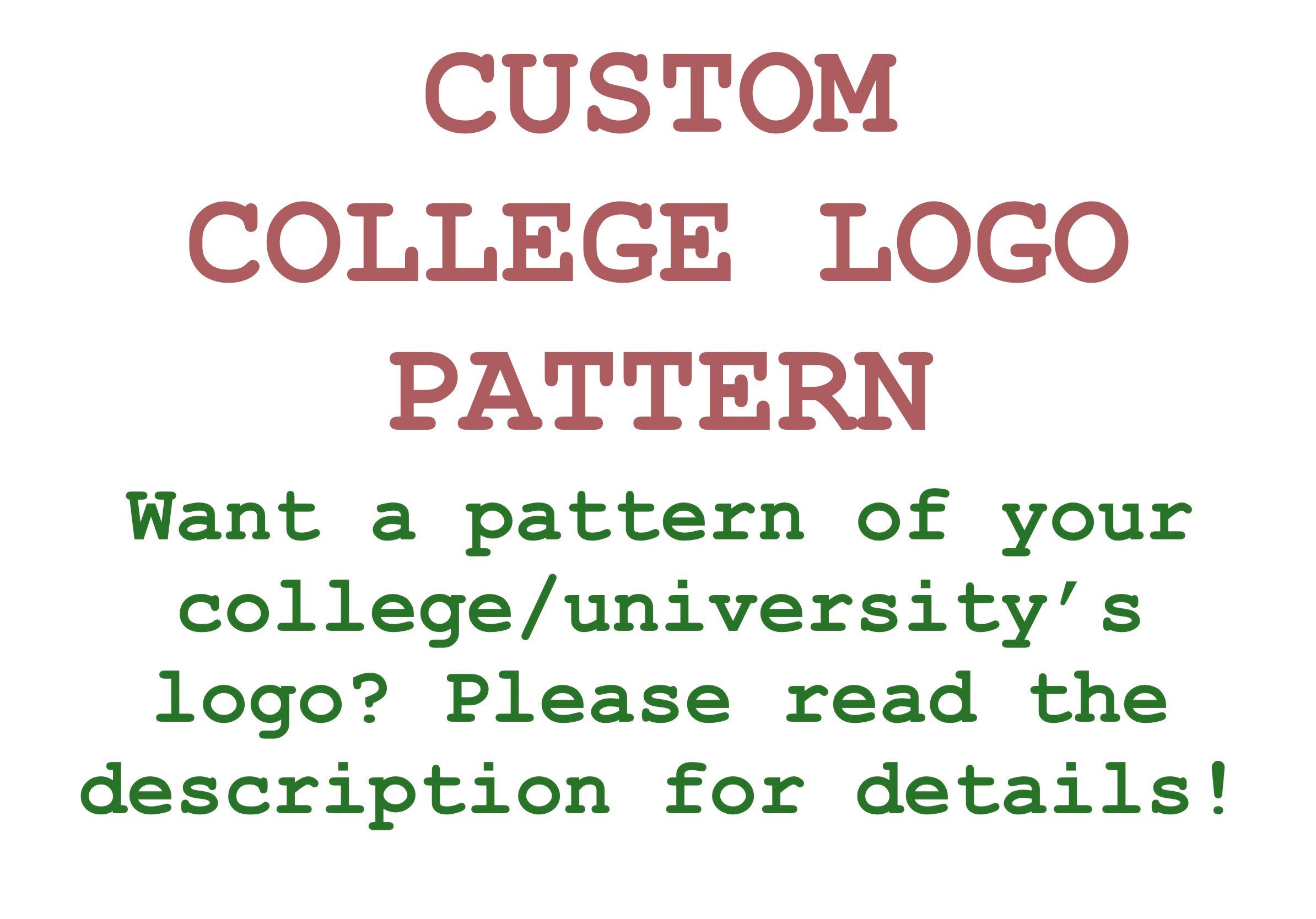 Kits & How To Custom CollegeUniversity Logo Cross Stitch Pattern Cross ...