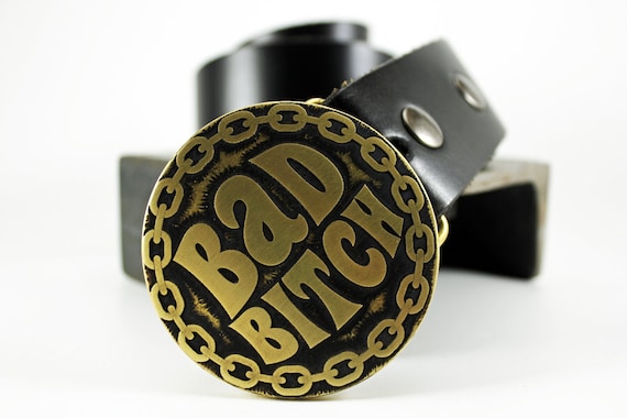 Bad Bitch Belt Buckle SOLID METAL Choose Copper Brass | Etsy