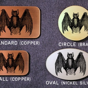 Bat Belt Buckle SOLID METAL Choose Copper, Brass, Nickel Silver - Etsy
