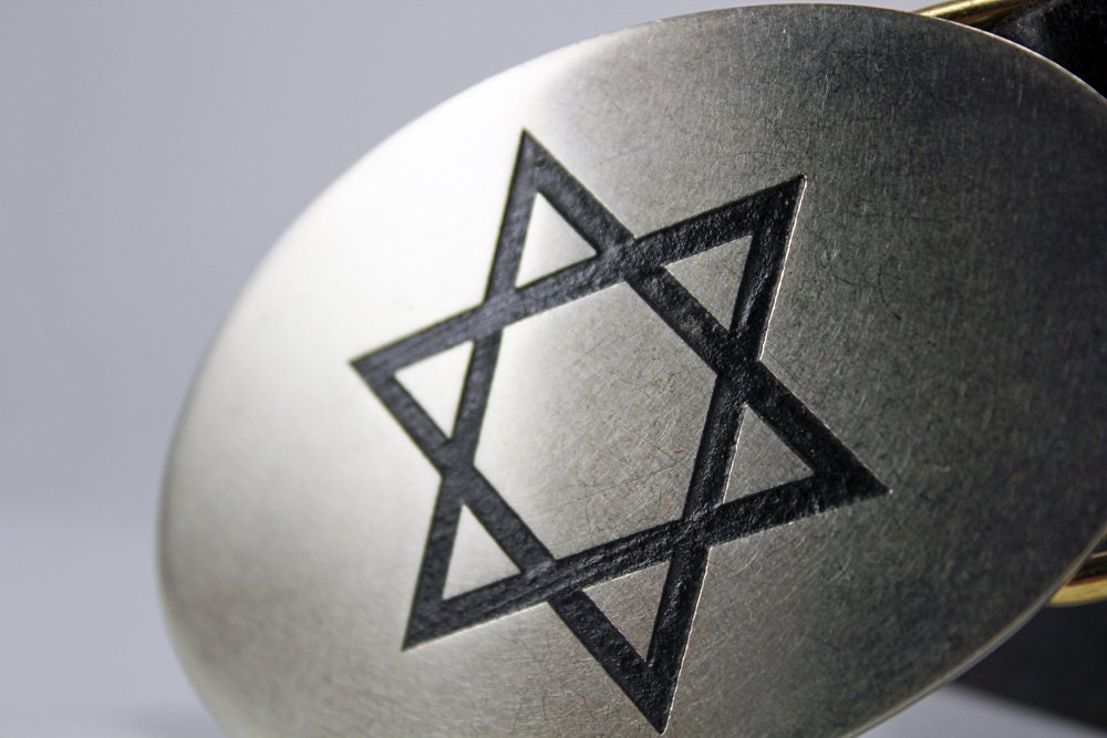 Star of David JEWISH Belt Buckle -SOLID METAL- Choose Copper, Brass ...
