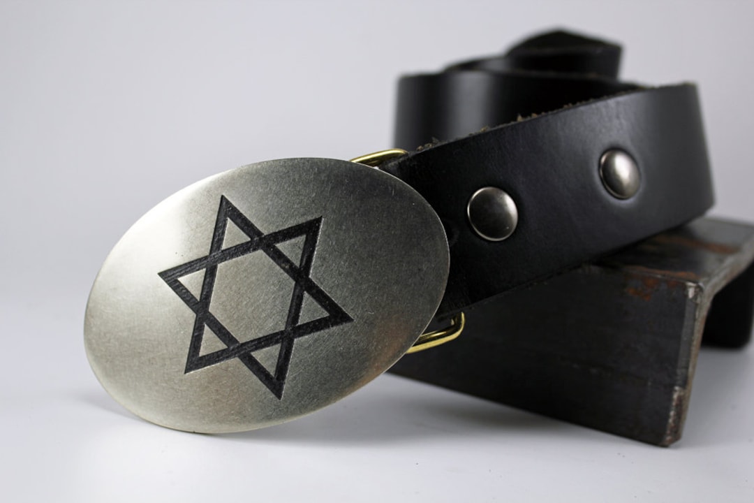 Star of David JEWISH Belt Buckle -SOLID METAL- Choose Copper, Brass ...