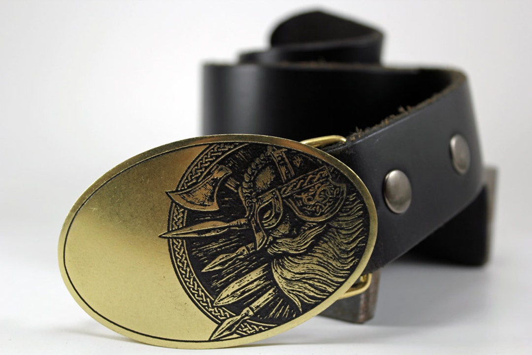 Viking Warrior Belt Buckle -SOLID METAL- Choose Copper, Brass, Nickel ...