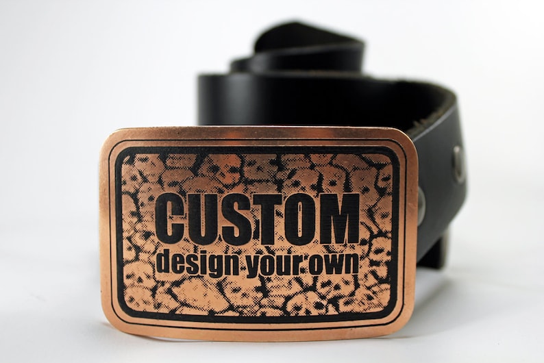 DESIGN YOUR OWN Custom Belt Buckle Solid Metal Copper - Etsy