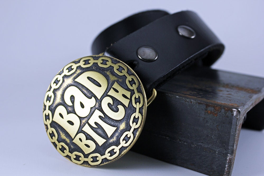 Bad Bitch Belt Buckle SOLID METAL Choose Copper Brass - Etsy