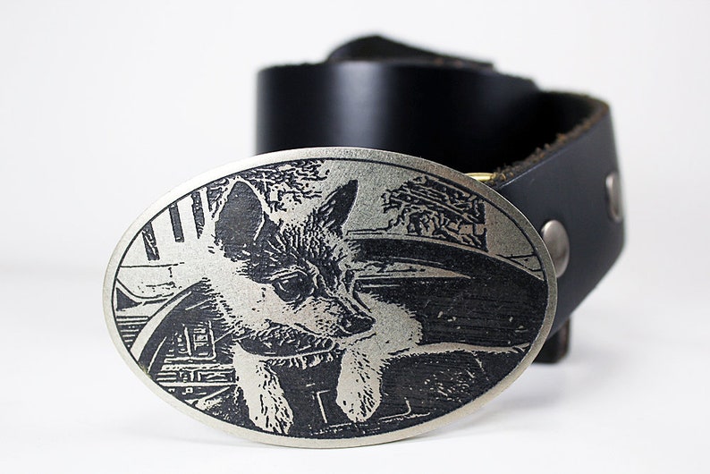 Custom Dog Portrait Belt Buckle: Solid Metal, Personalized Pet Gift ...