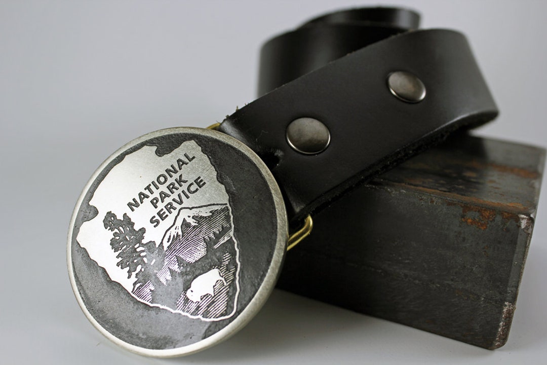 National Parks Belt Buckle -SOLID METAL- Choose Copper, Brass, Nickel ...