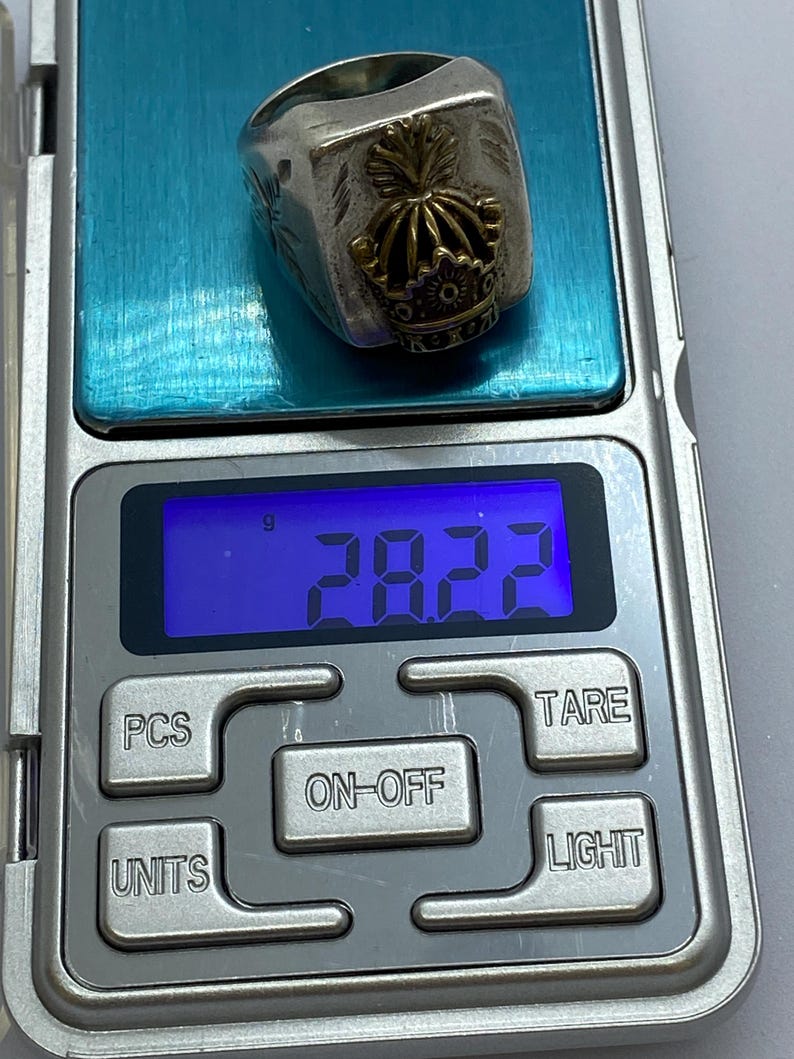 Vintage Persian King Shah Reza Pahlavi 900 Sterling Silver Mens Ring 28 ...