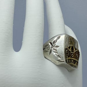 Vintage Persian King Shah Reza Pahlavi 900 Sterling Silver Mens Ring 28 ...