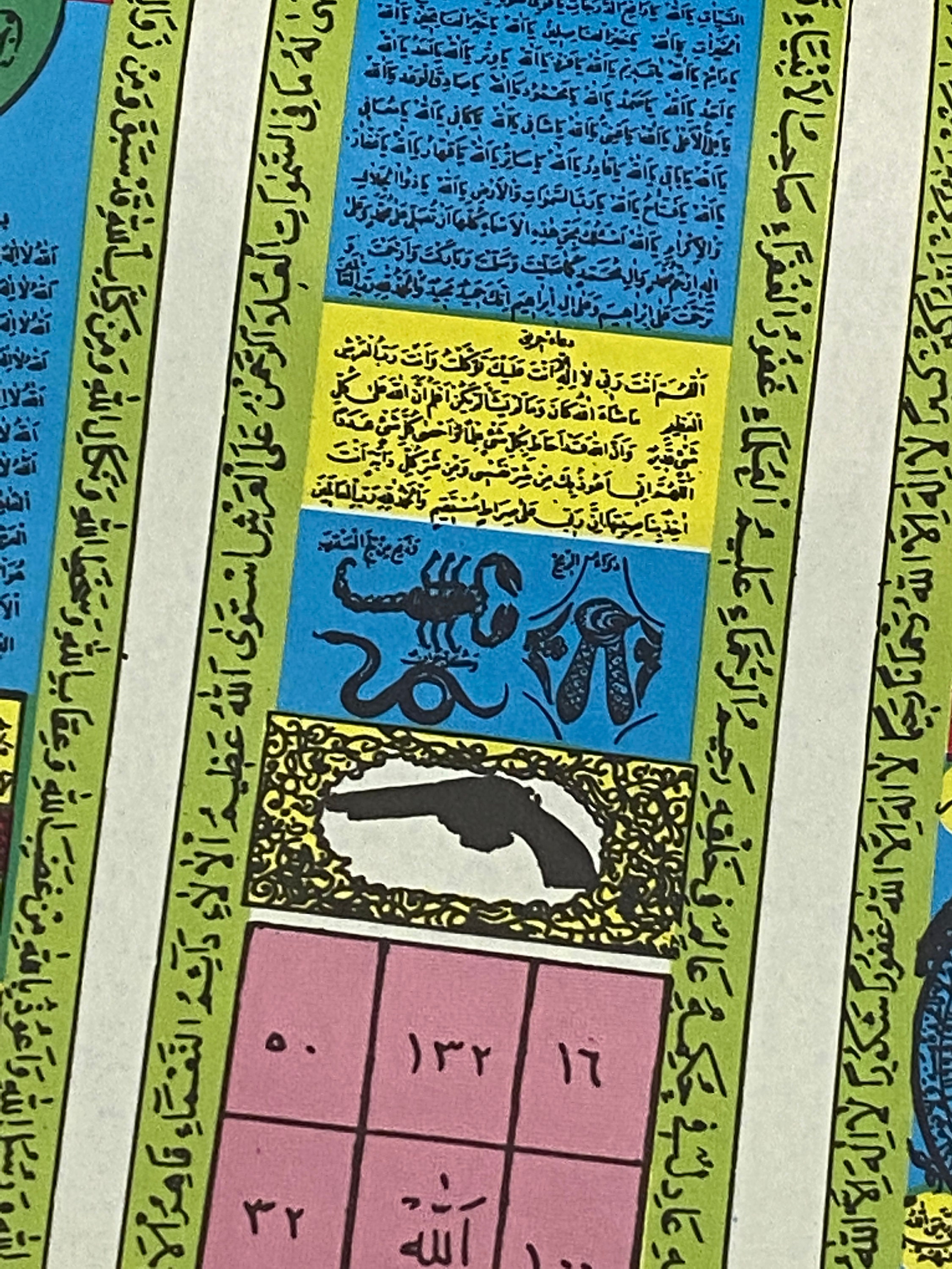 Vintage Rare Talisman İslamic Arabic Snake,scorpion,knife,gun,evil Eye ...