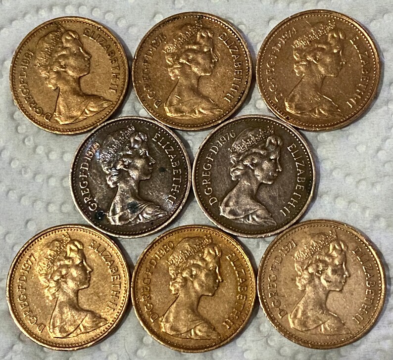 1971-1974-1975-1976-1977-1979-1980-1981 UK Great Britain II Elizabeth 1 ...