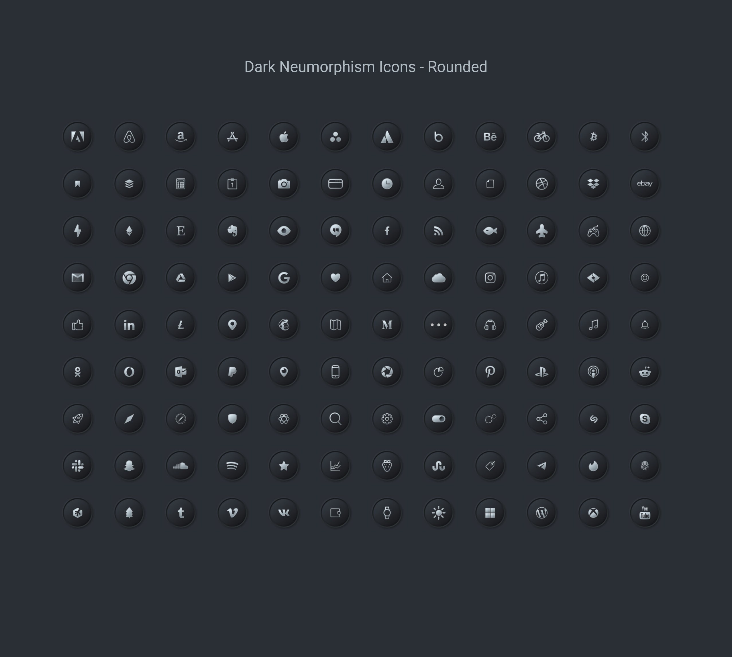 Ios 17 Minimalistic Dark Themed Neumorphic App Icon Bundle, 3d Effect ...