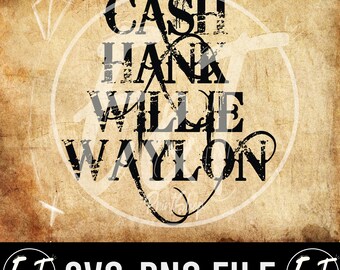 Hank Willie Waylon Svg | Etsy