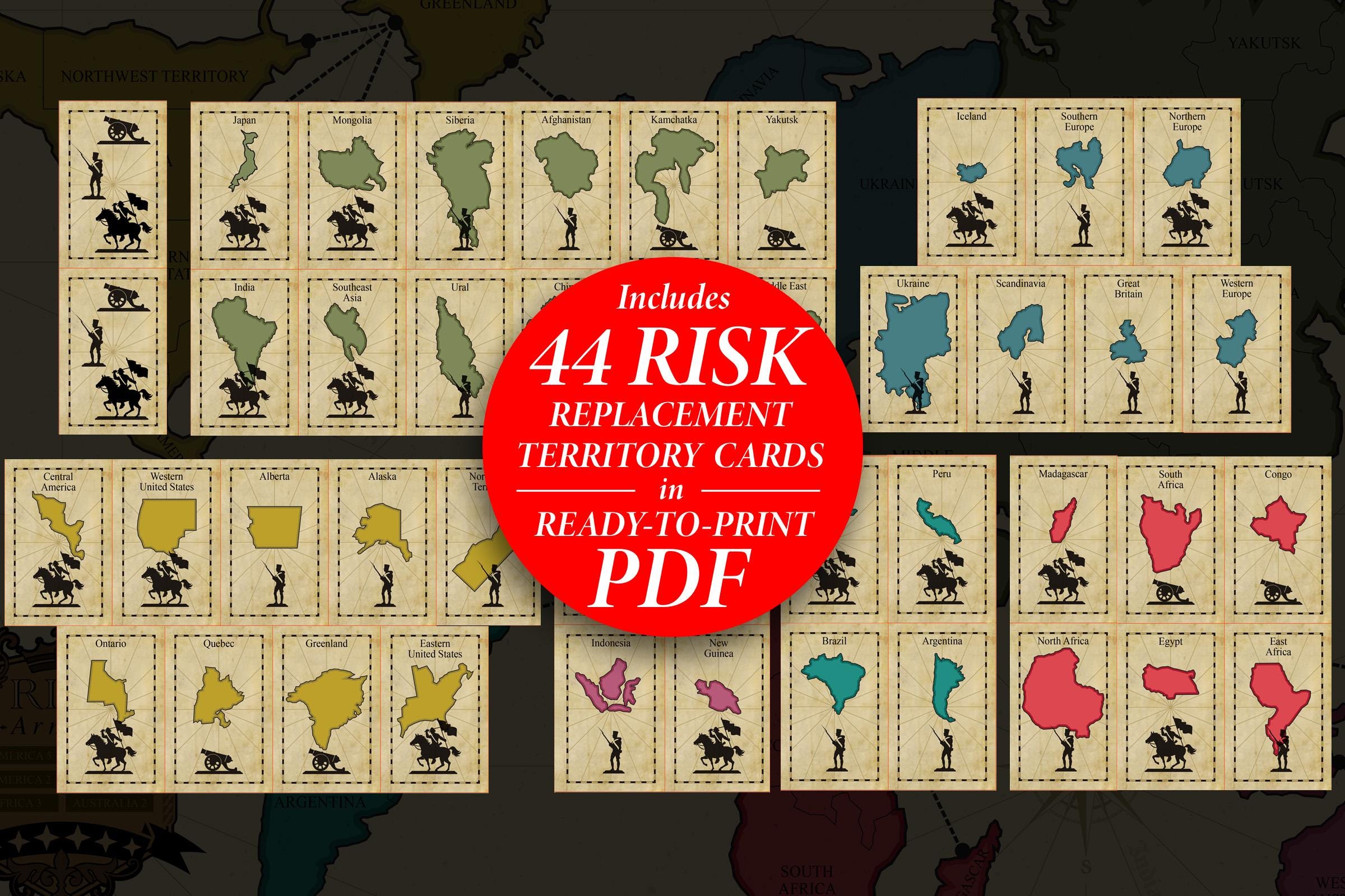Risk Cards Replacement Printable PDF | Make Your Own Risk Mission Card ...
