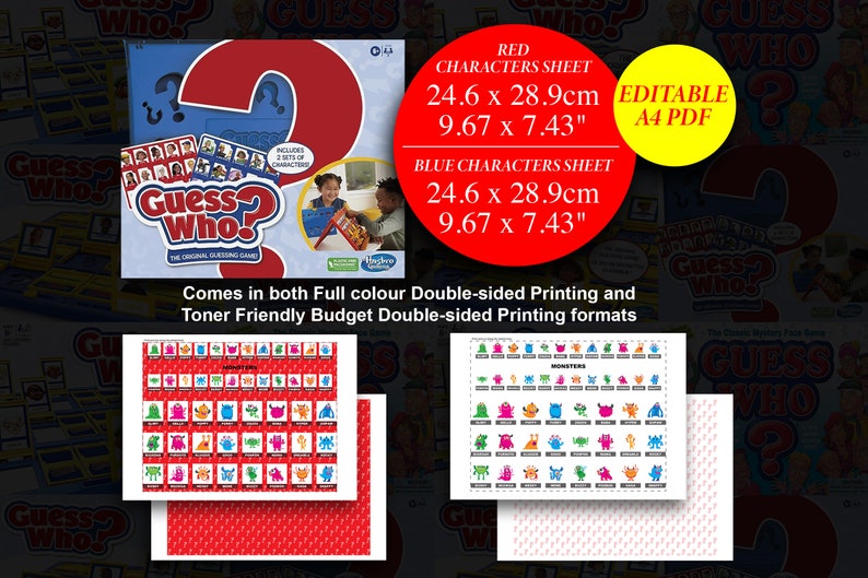 Editable Guess Who Template Make Your Own Custom Printable - Etsy Australia