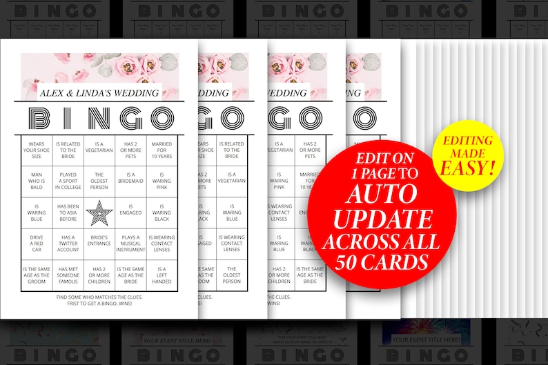 Editable Bingo Card Templates: Customizable PDF for Events (A4 Portrait ...
