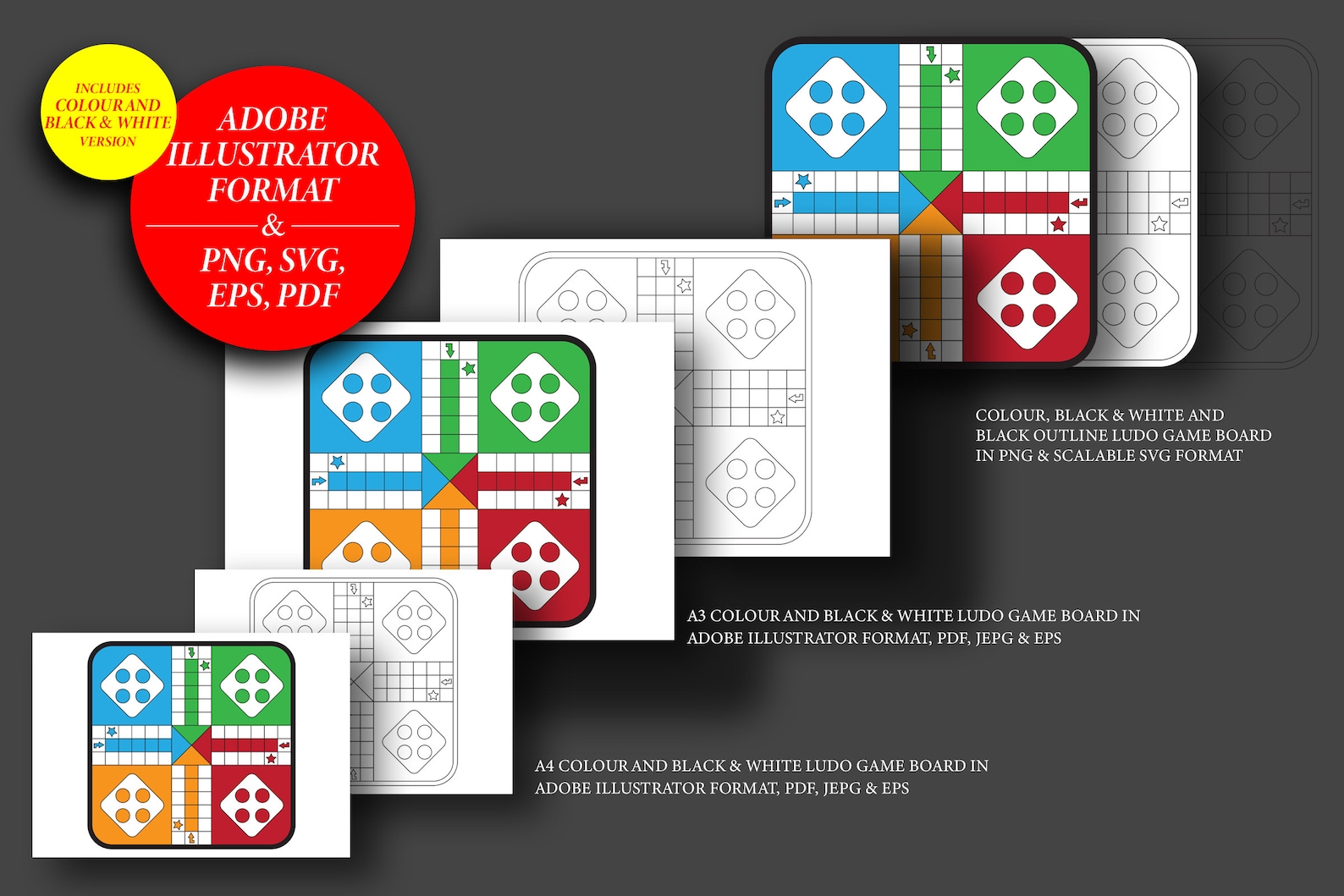 Ludo Printable Svg Pdf Eps Jpg Png Adobe Illustrator Download ...