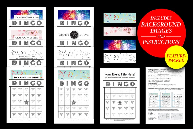 Editable Bingo Card Templates: Customizable PDF for Events (A4 Portrait ...