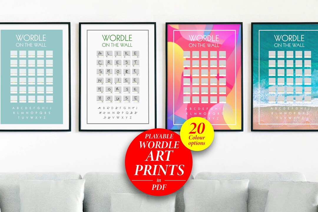 Wordle Poster on the Wall | Playable Wordle Wall Art for Rooms ...