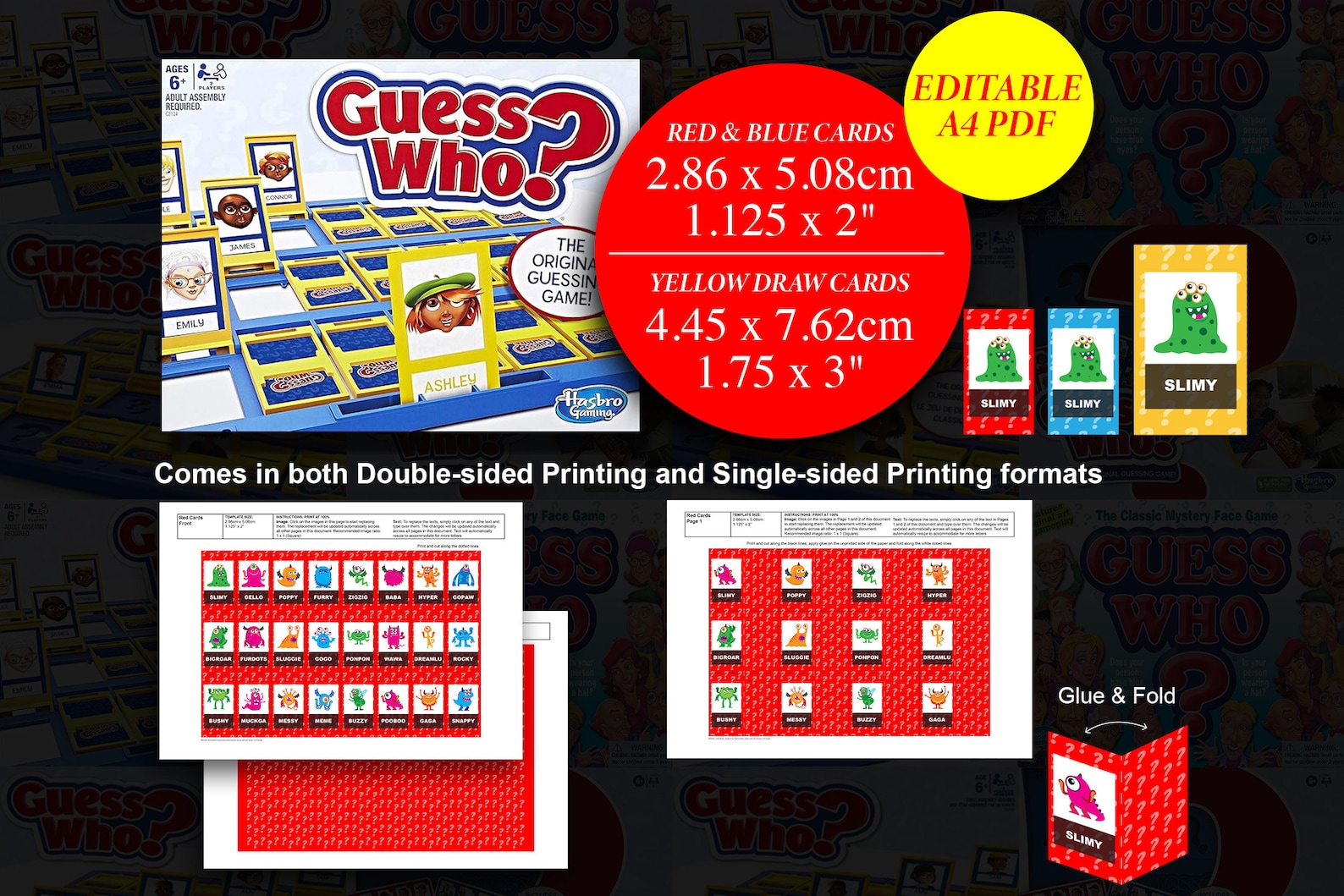 Editable Guess Who Template Make Your Own Custom Printable Game Board ...