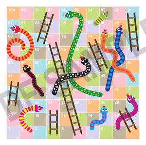 Printable Editable Snakes and Ladders in Powerpoint PDF Children Board ...