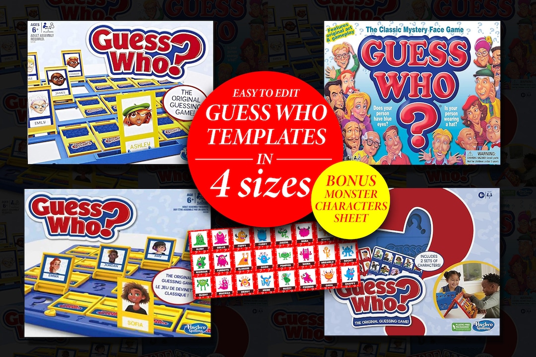 Editable Guess Who Template Make Your Own Custom Printable Game Board ...